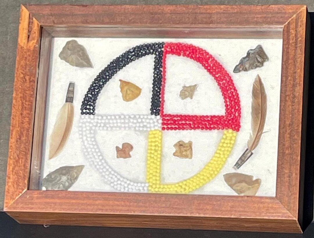7" X 5" X 1-3/4" Shadow Box Display Case - Native American Compass ...