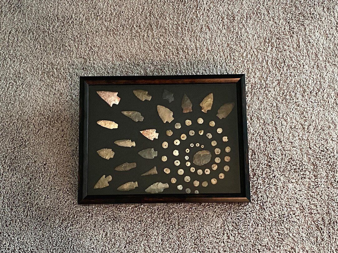 16" X 12" X 2-1/4" Bronze Shadow Box Display Case With 62 Authentic ...