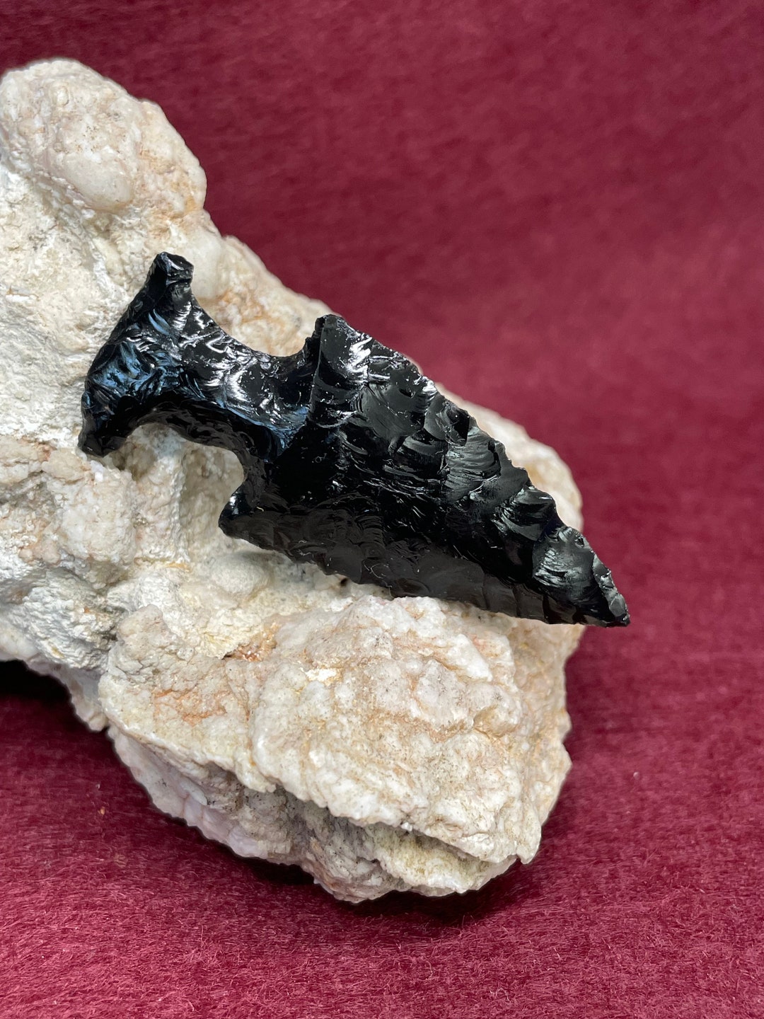 Authentic Obsidian Stemmed Point - Etsy