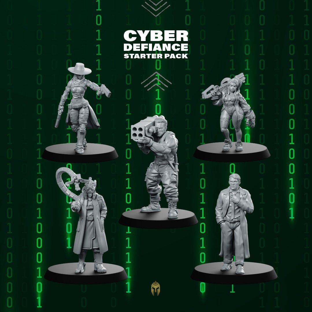 Sci-fi Cyber Defiance Miniature Starter Pack Resin - Etsy