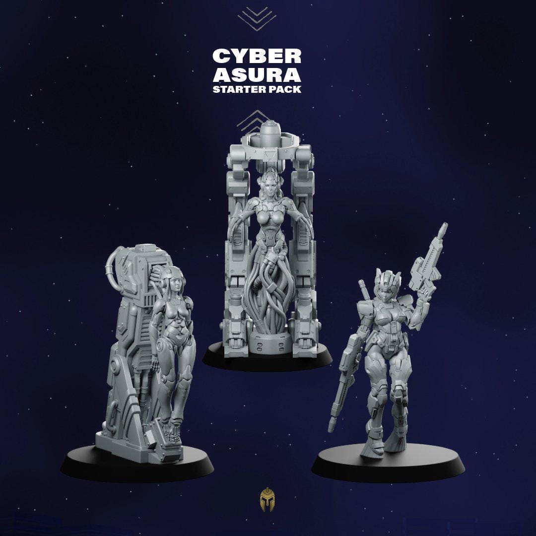 Sci-fi Cyber Asura Miniature Starter Pack Resin - Etsy