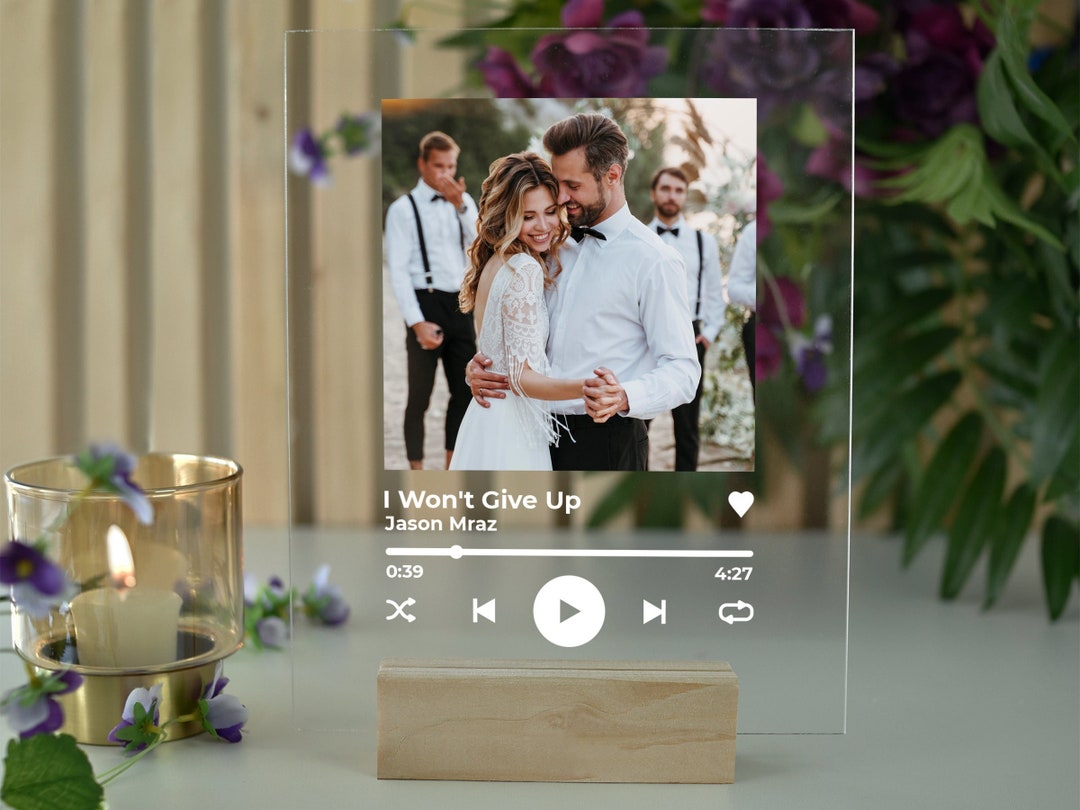 Custom Music Plaque, First Anniversary Gift, Acrylic Song Plaque, Music ...