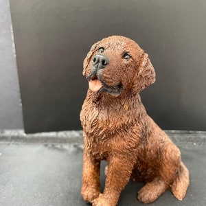 Labrador Chocolate Puppy Dog Gift Model Figure Ornament Sculpture ...