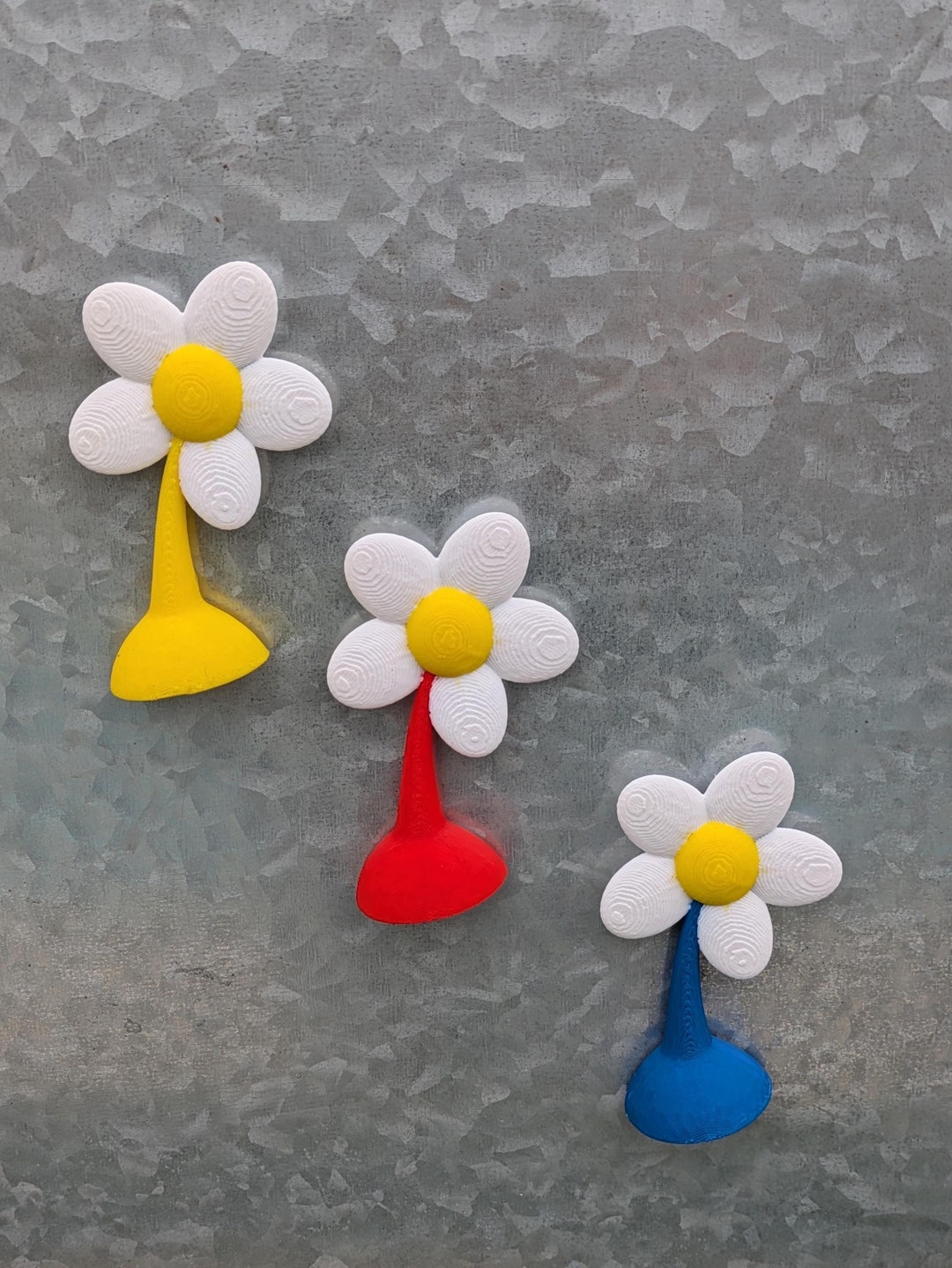 Pikmin Inspired Set of 3 Magnets |planted Pikmin W/ Flower| Red, Yellow ...