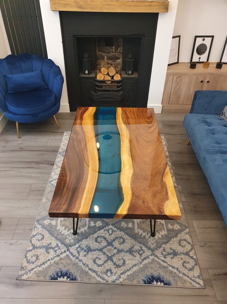 Blue Epoxy Resin Table Top - Etsy