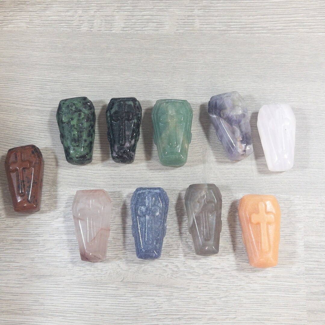 Mixed Material Mini Coffin Carving | Halloween Carvings - Etsy
