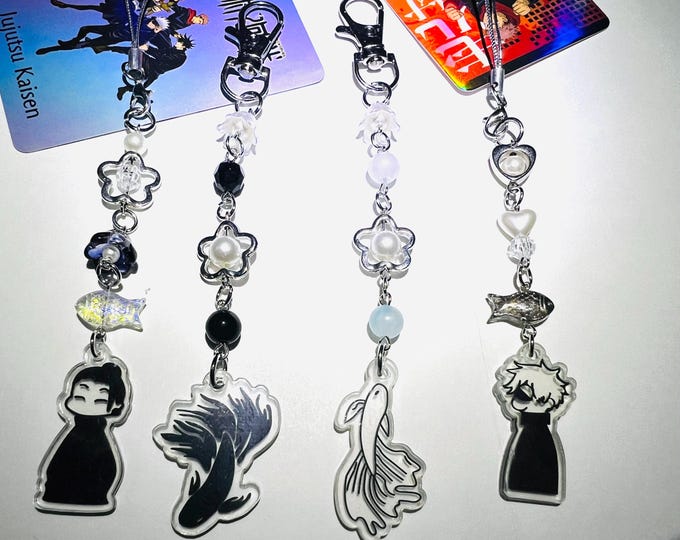 Gojo Geto Phone Charm Keychain, Betta Fish Phone Charm, Jujutsu Kaisen ...