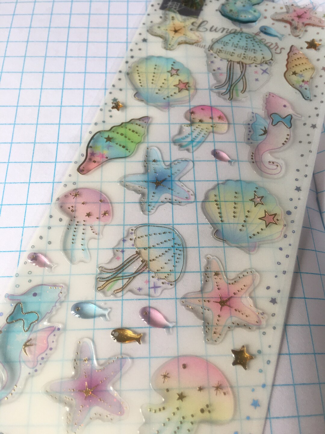 Fish Epoxy Sticker Sheet, Jellyfish Starfish Shell Sea Life Stickers - Etsy