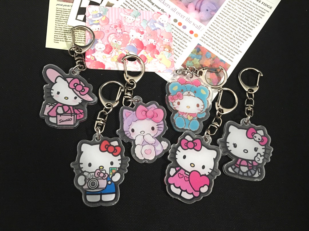Cute Kawaii Sanrio Character Kitty Acrylic Keychain - Etsy