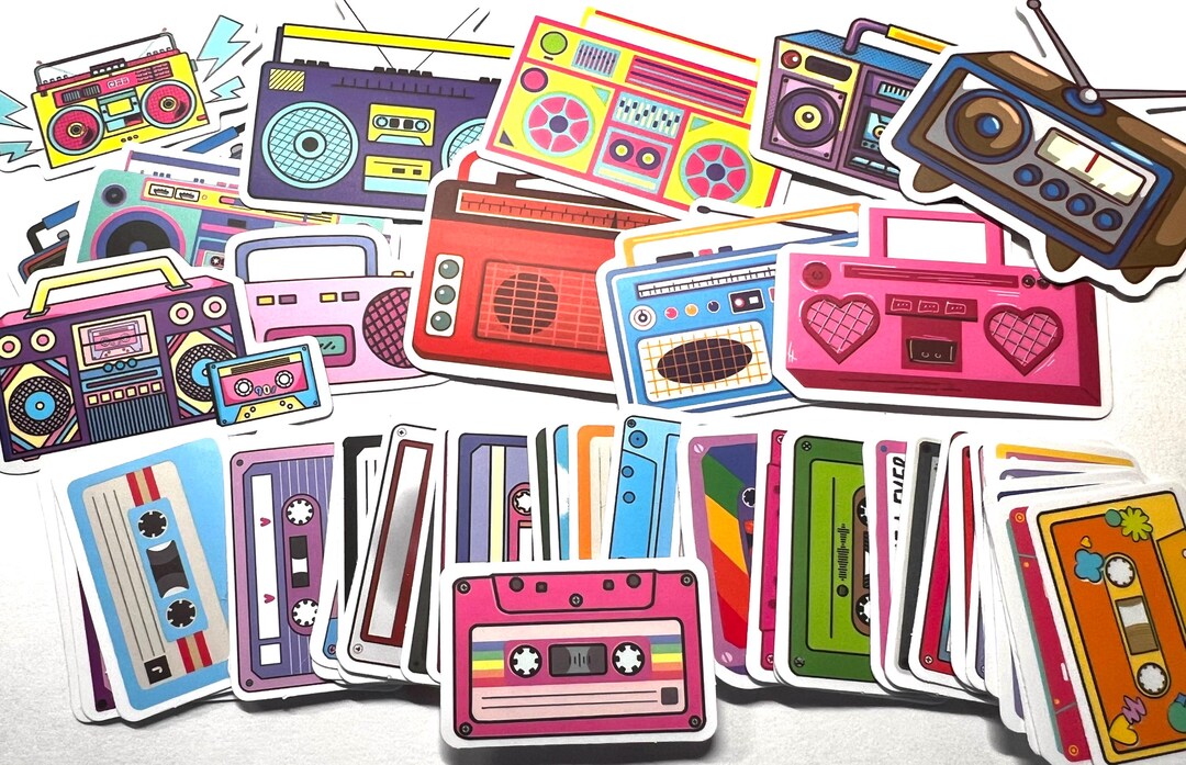 20pcs Mixed Cassette Tape, Cassette Player Radio Stickers - Etsy