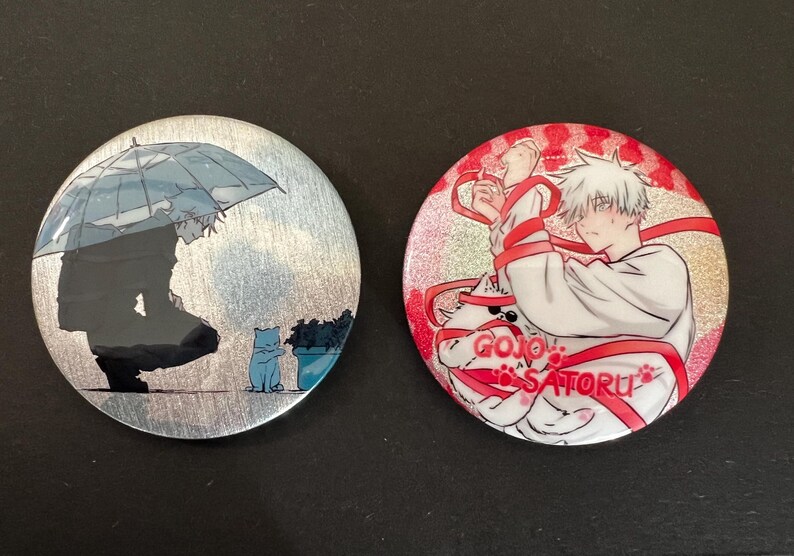 Set of 2 Gojo Badges, Jujutsu Kaisen Badges - Etsy