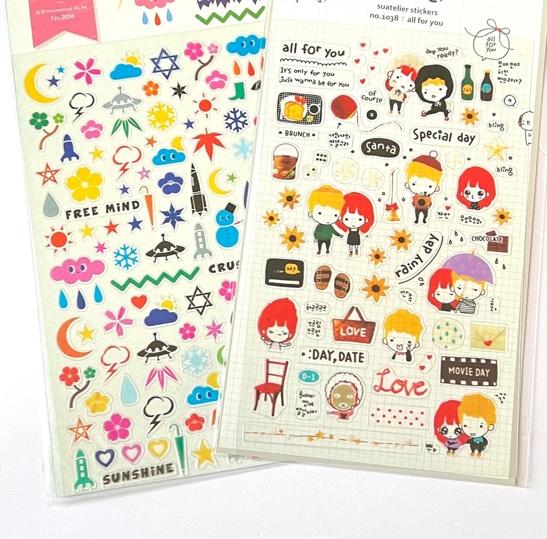 Space Weather Love Sticker Sheets, PVC Stickers for Planner Dairy ...