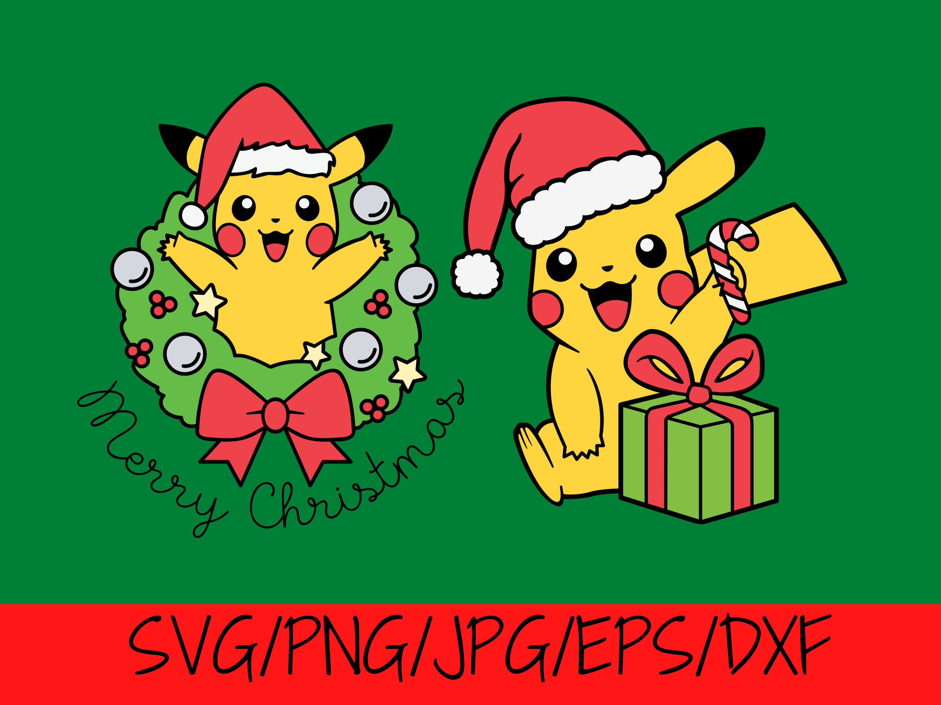 Pika Christmas SVG, Pika Santa Svg, Pikachu Candy Cane SVG, Poke SVG ...