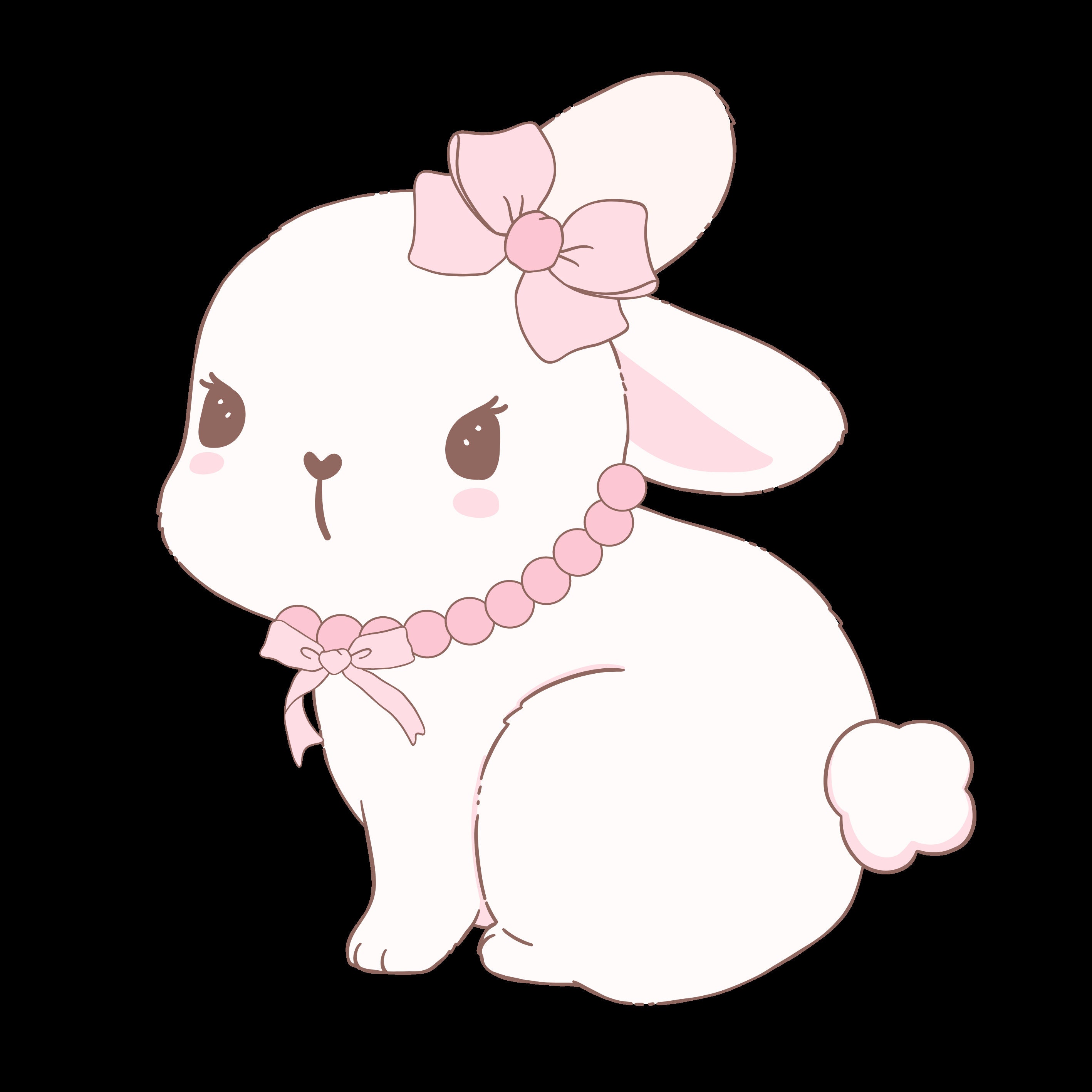 Bunny Easter Bow Kawaii Png Anime Cut Files for Cricut Instant Download ...