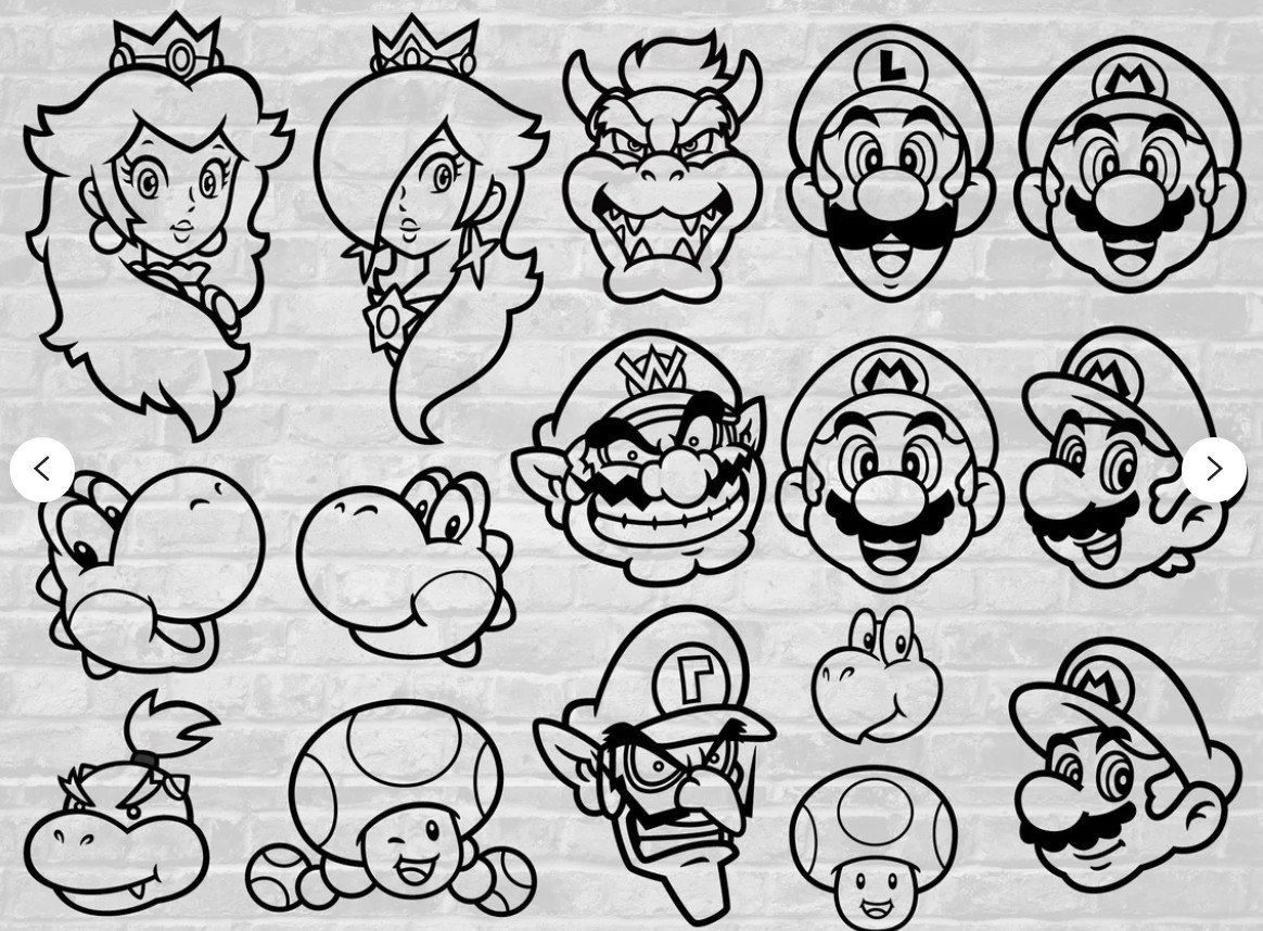 S Mario Svg, Mario Set, Mario Head, Luigi, Mario Characters SVG, Cut ...