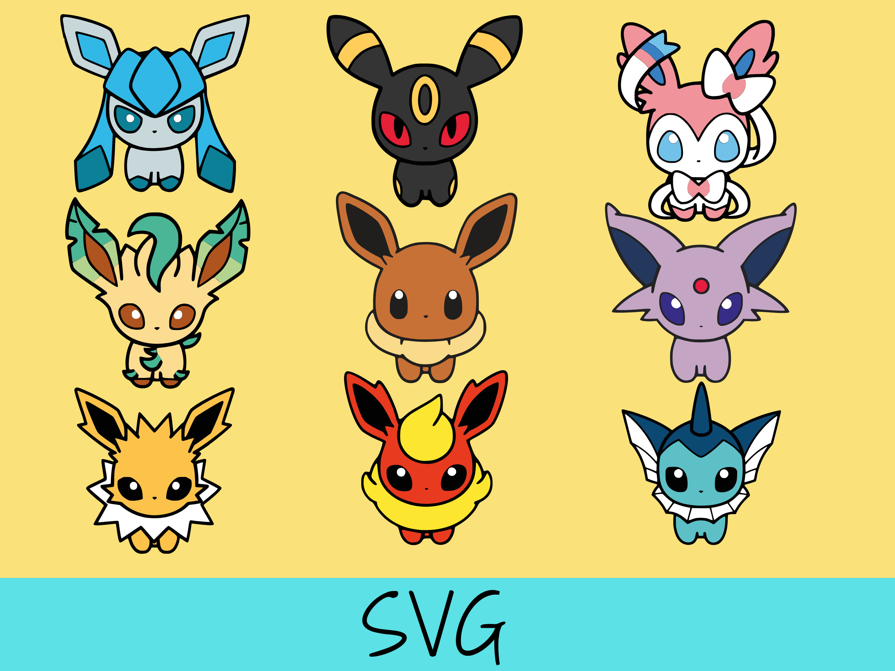 Pokemon SVG Pokemon Bundle Svg Eeveelutions Svg Cut Files for Cricut ...