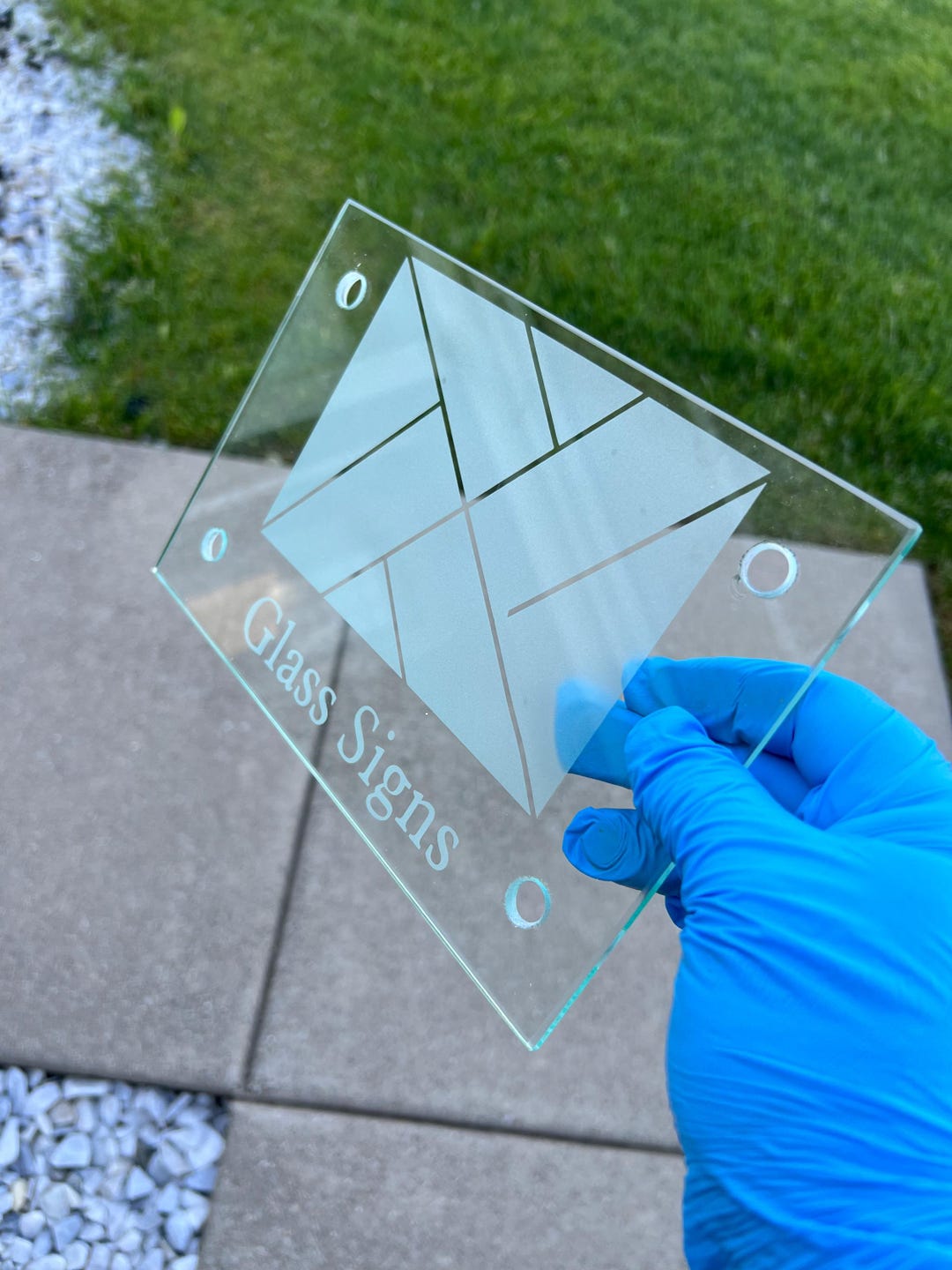 DYI Custom Cut Glass Plaque glass Only With 4 Drilled Holes - Etsy