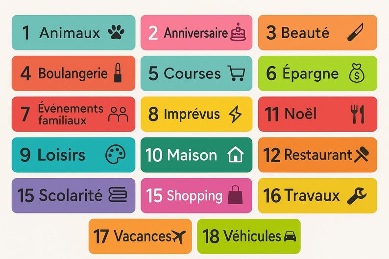 GREEN Budget Agenda Pack "table" Theme - Organizing Finances - Shipping by Tracked Colissimo - Etsy