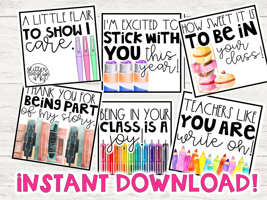 Back to School Gift Tags / Printable / Instant Download/ Teacher ...