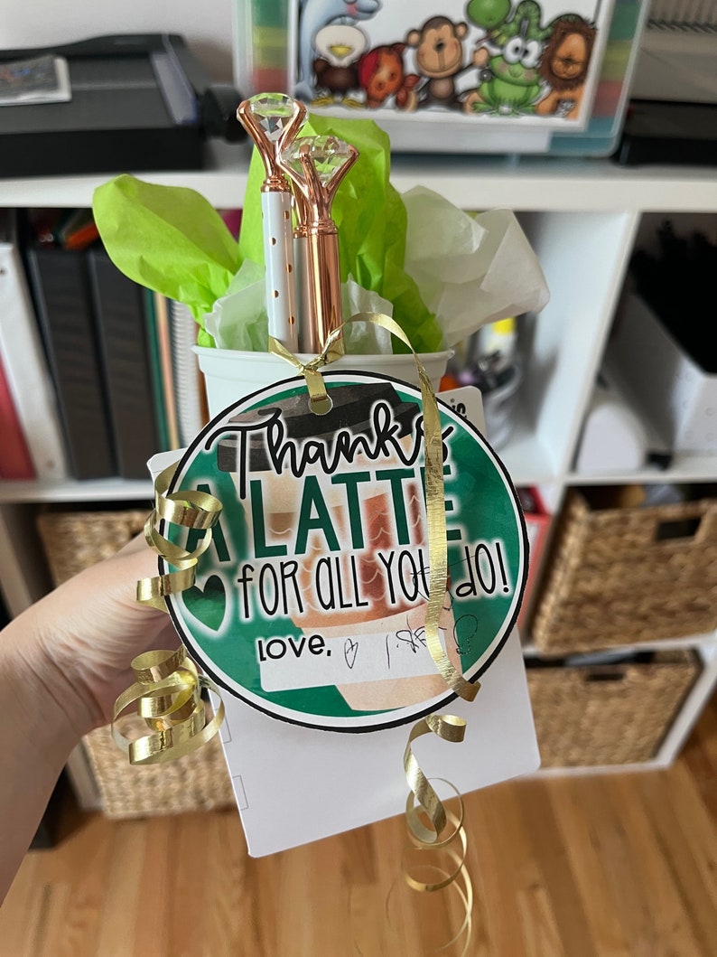 Thanks a Latte Gift Tag / Printable /thank You Tag / Instant Download ...