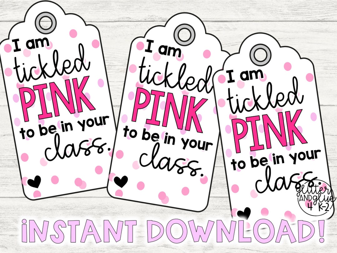 Tickled Pink School Tag /printable /back to School /meet the Teacher ...