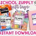 Back to School Gift Tags / Printable / Instant Download/ Teacher ...
