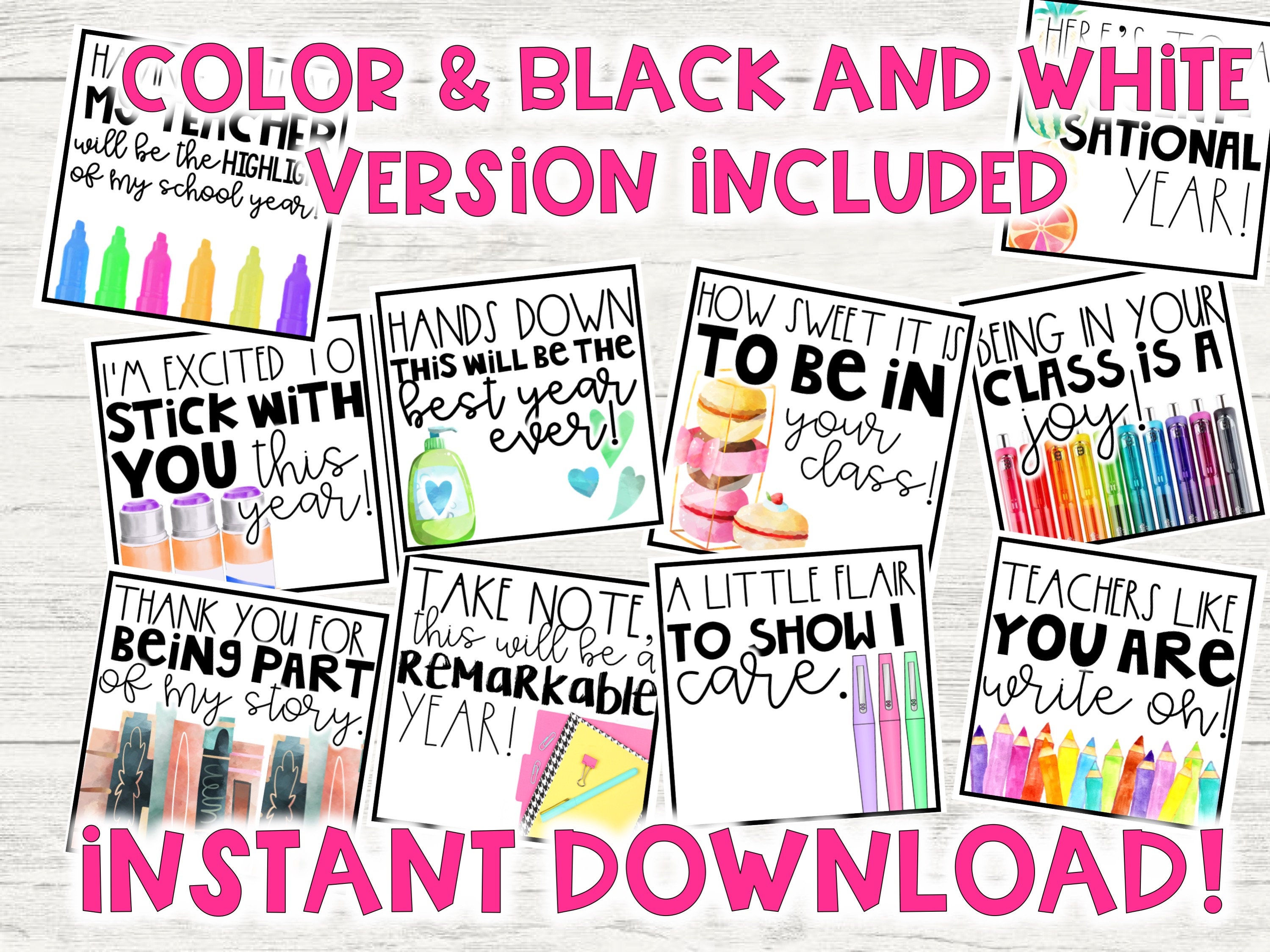 Back to School Gift Tags / Printable / Instant Download/ Teacher ...