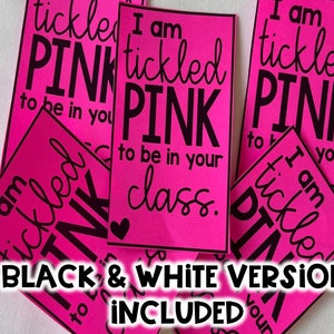Tickled Pink School Tag /printable /back to School /meet the Teacher ...