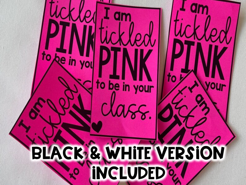 Tickled Pink School Tag /printable /back to School /meet the Teacher ...