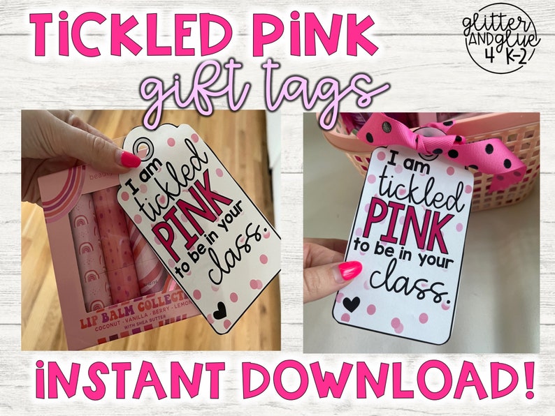 Tickled Pink School Tag /printable /back to School /meet the Teacher ...