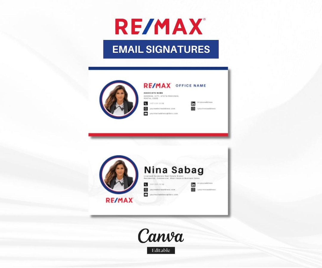 Remax Email Signature | Remax Template | Editable Remax Template ...