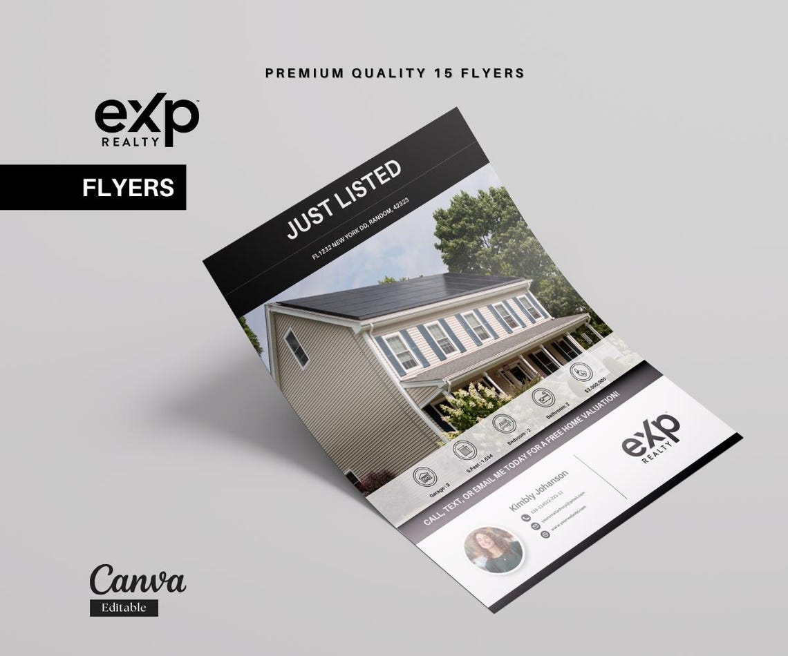 EXP REALTY Real Estate Flyer Template | Editable in Canva | Just Listed ...