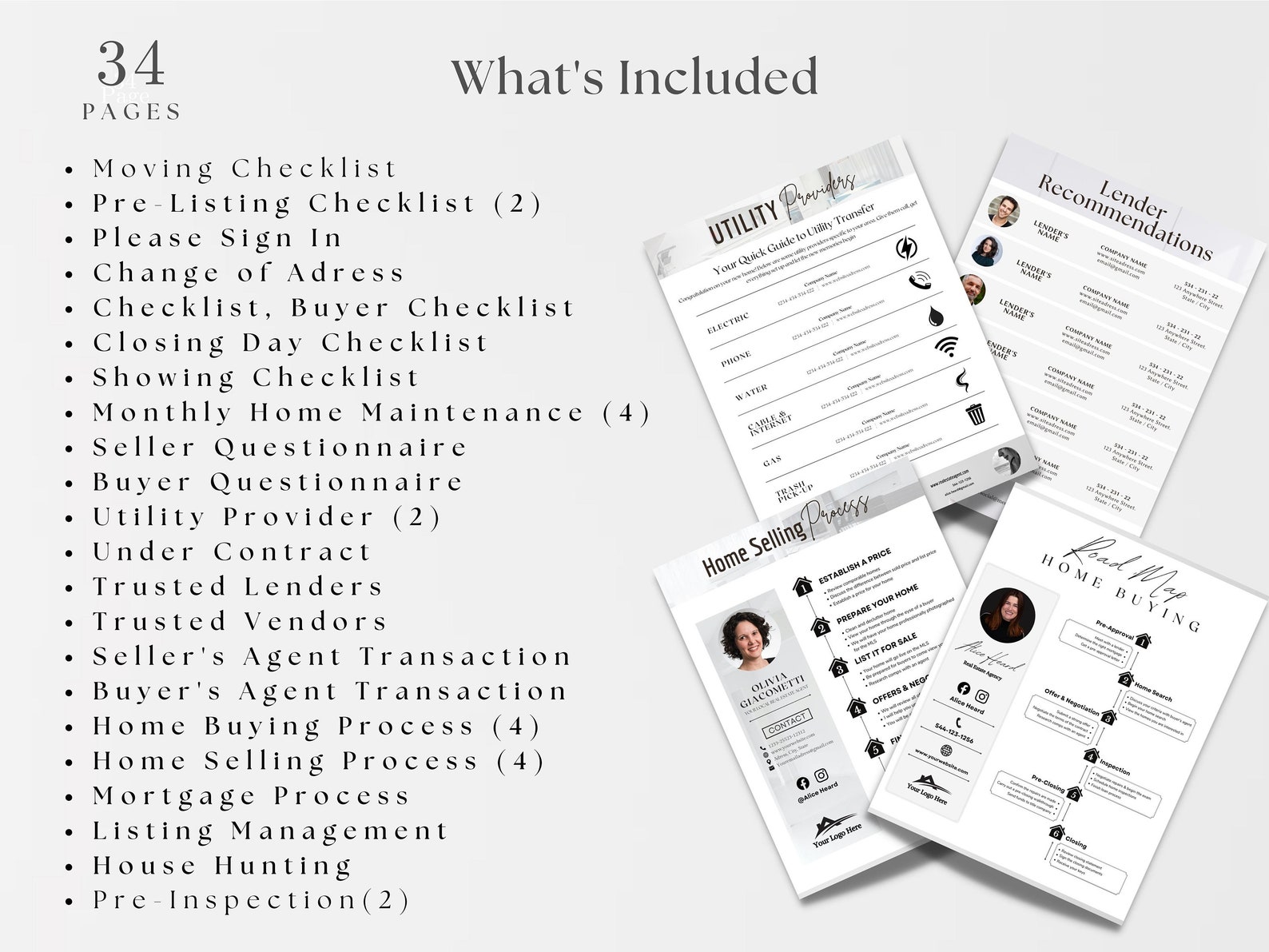 Real Estate Checklist Realtor Checklist Closing Day Checklist Canva ...