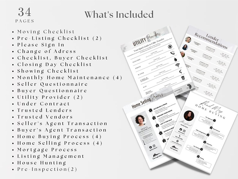 Real Estate Checklist Realtor Checklist Closing Day - Etsy