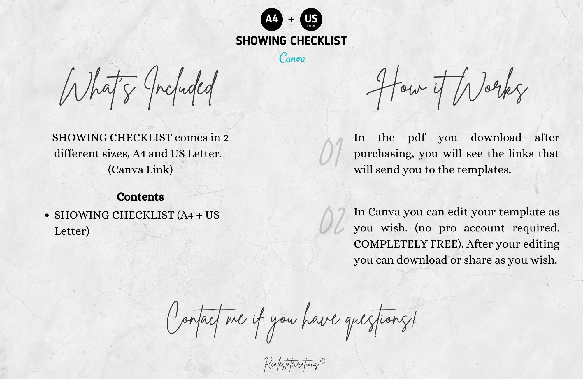 Real Estate Home Showing Checklist, Real Estate Marketing, Printable ...