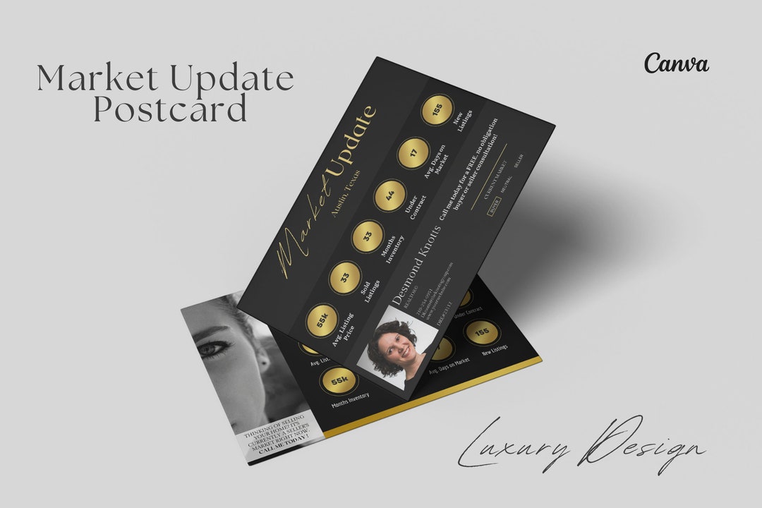 Luxury Market Update Postcard, Realtor Postcards, Real Estate Farming ...