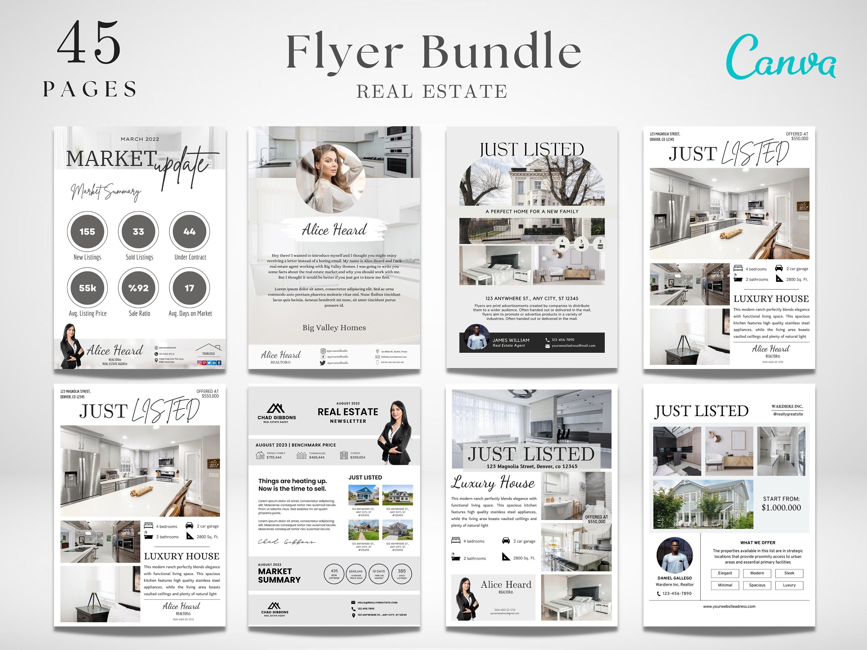 Real Estate Flyers Bundle Realtor Flyer Templates Real Estate Marketing ...