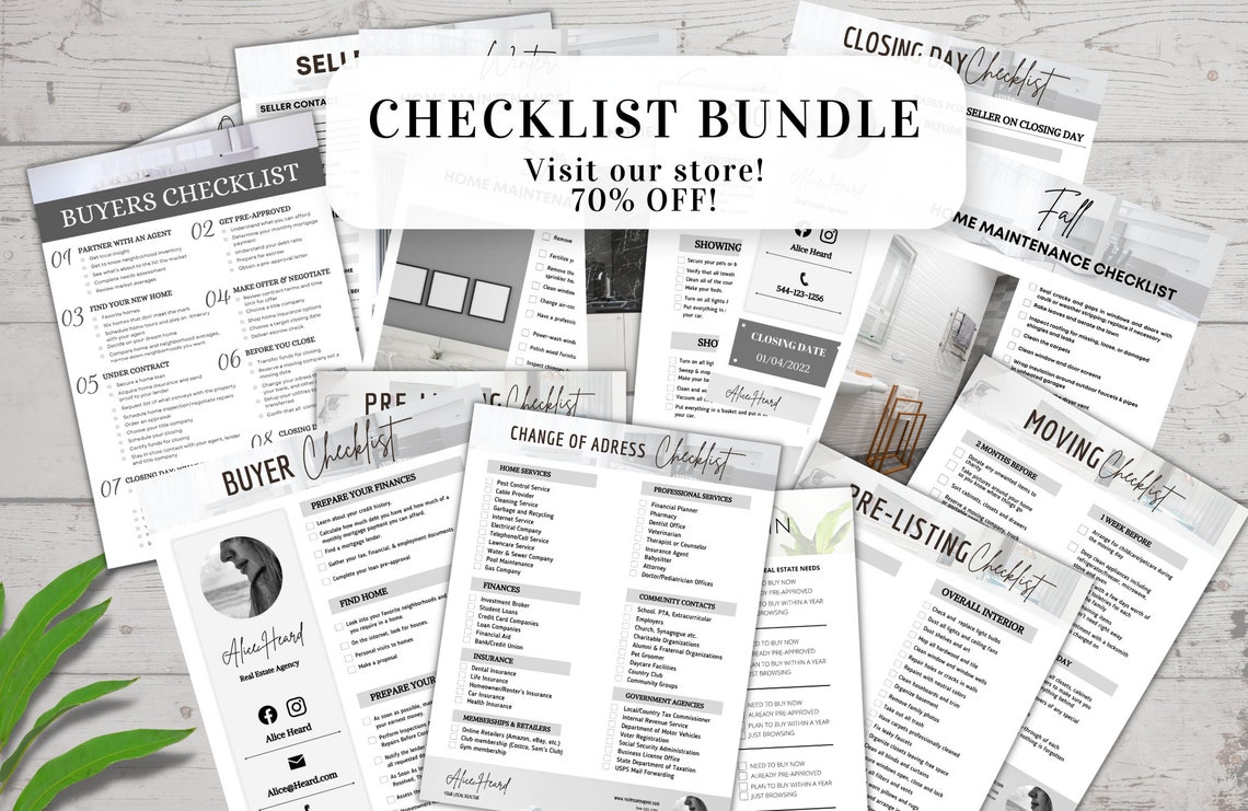 Closing Checklist, Real Estate Checklist, Seller Closing Day Checklist ...