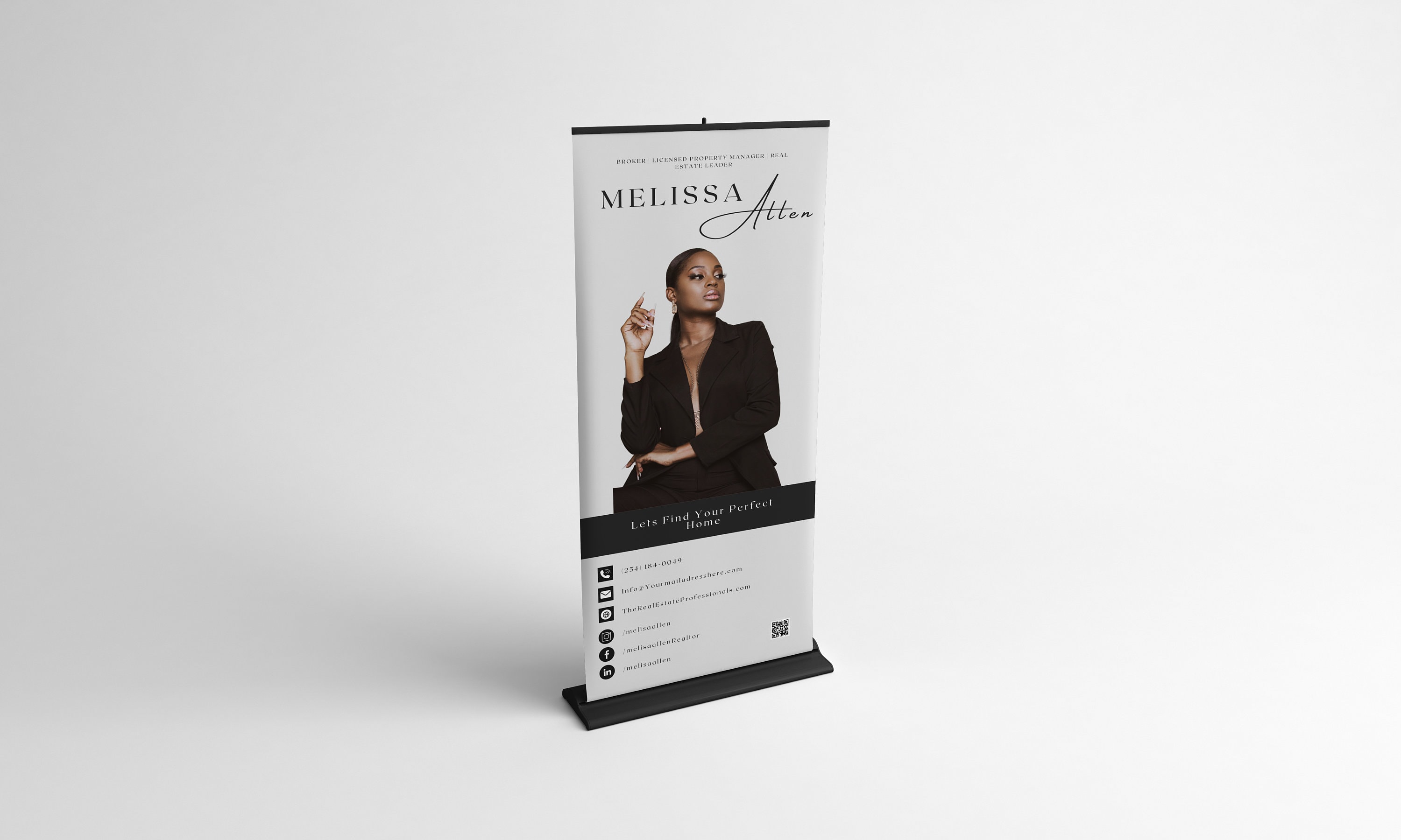 Real Estate Agent Pull-up Banner Template, Realtor Roll up Banner ...