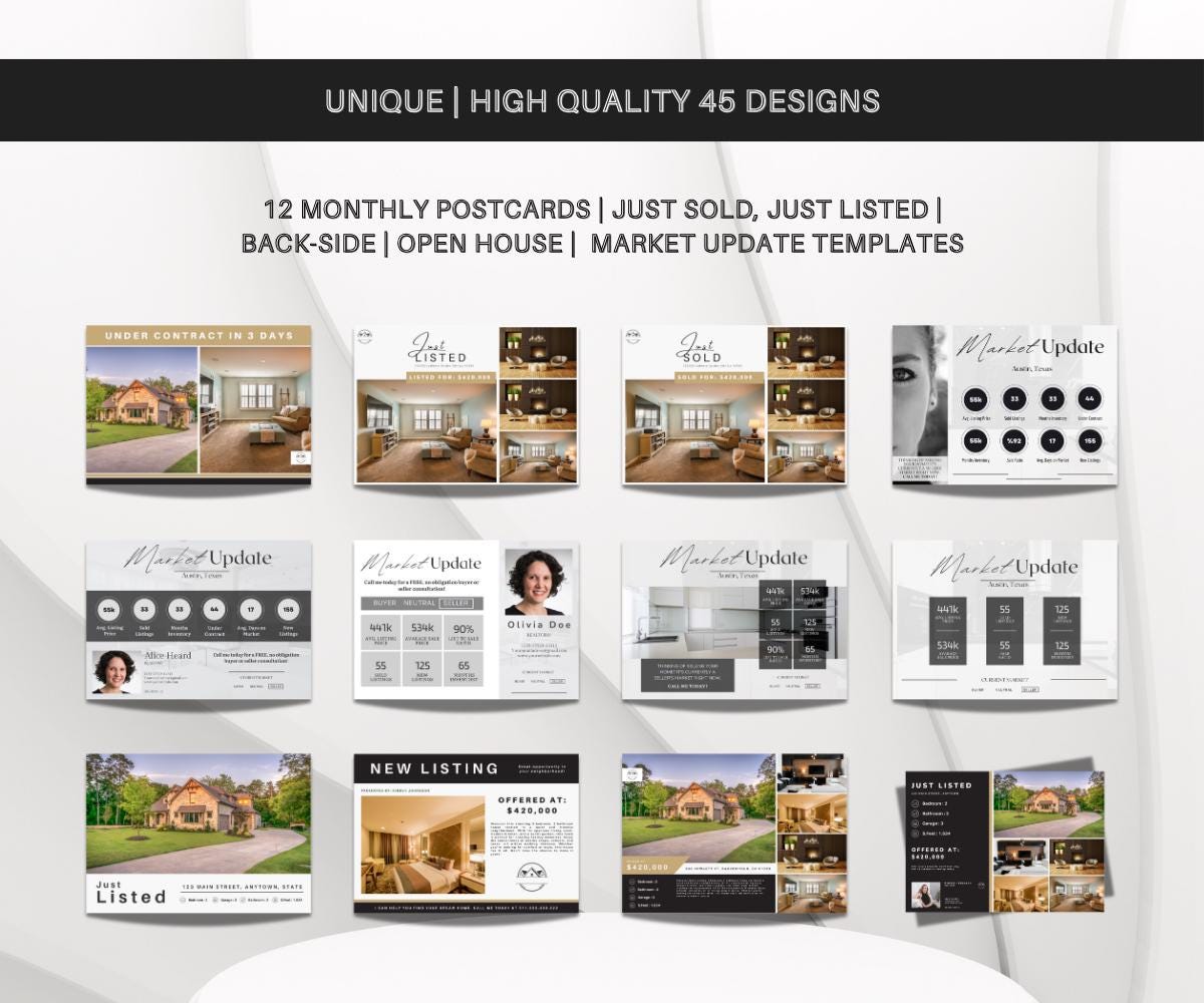Real Estate Premium Postcards | Ultimate Postcard Bundle | Just Listed ...