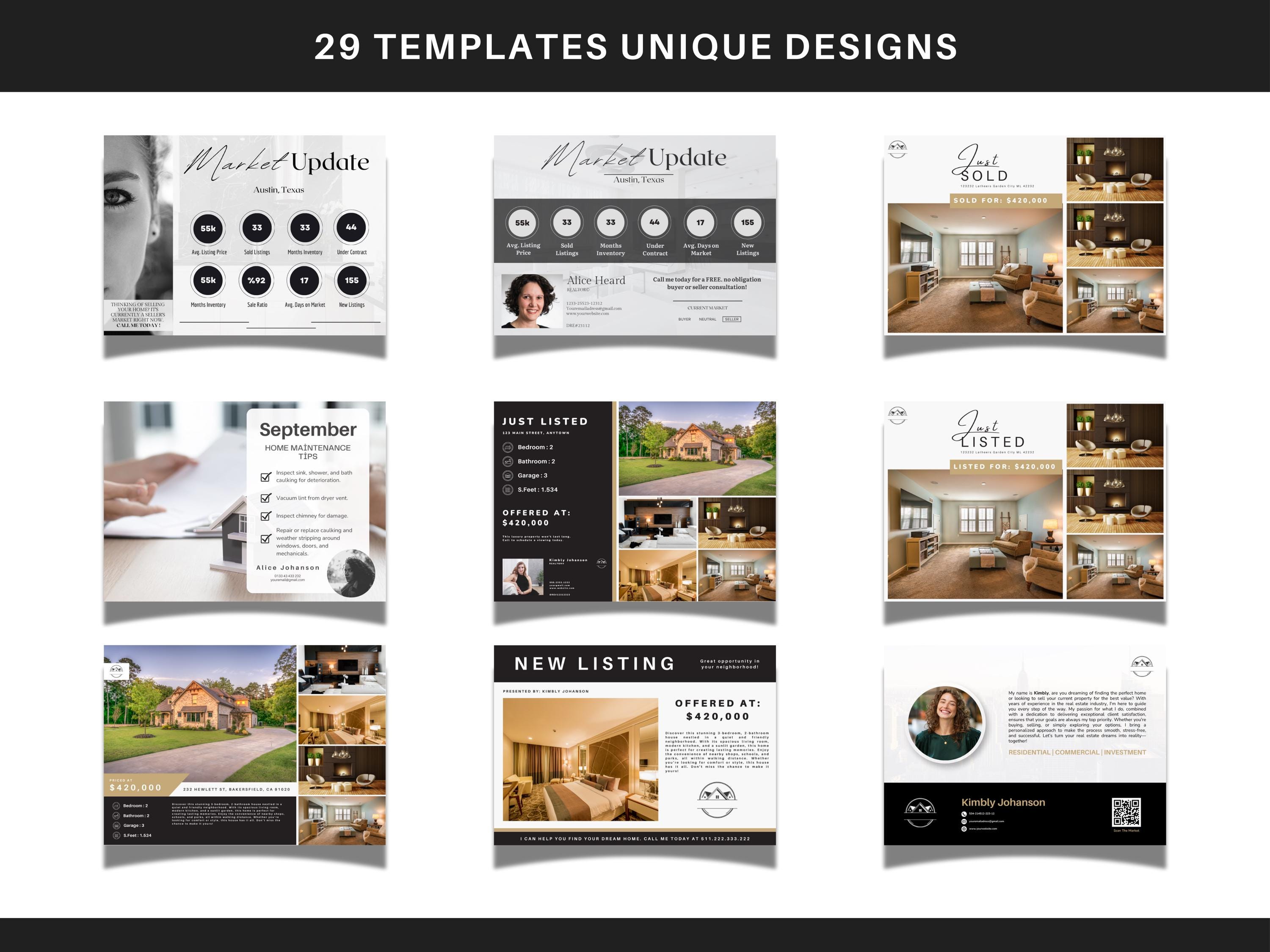 Real Estate Premium Postcards | Realtor Postcards | Just Listed, Just ...