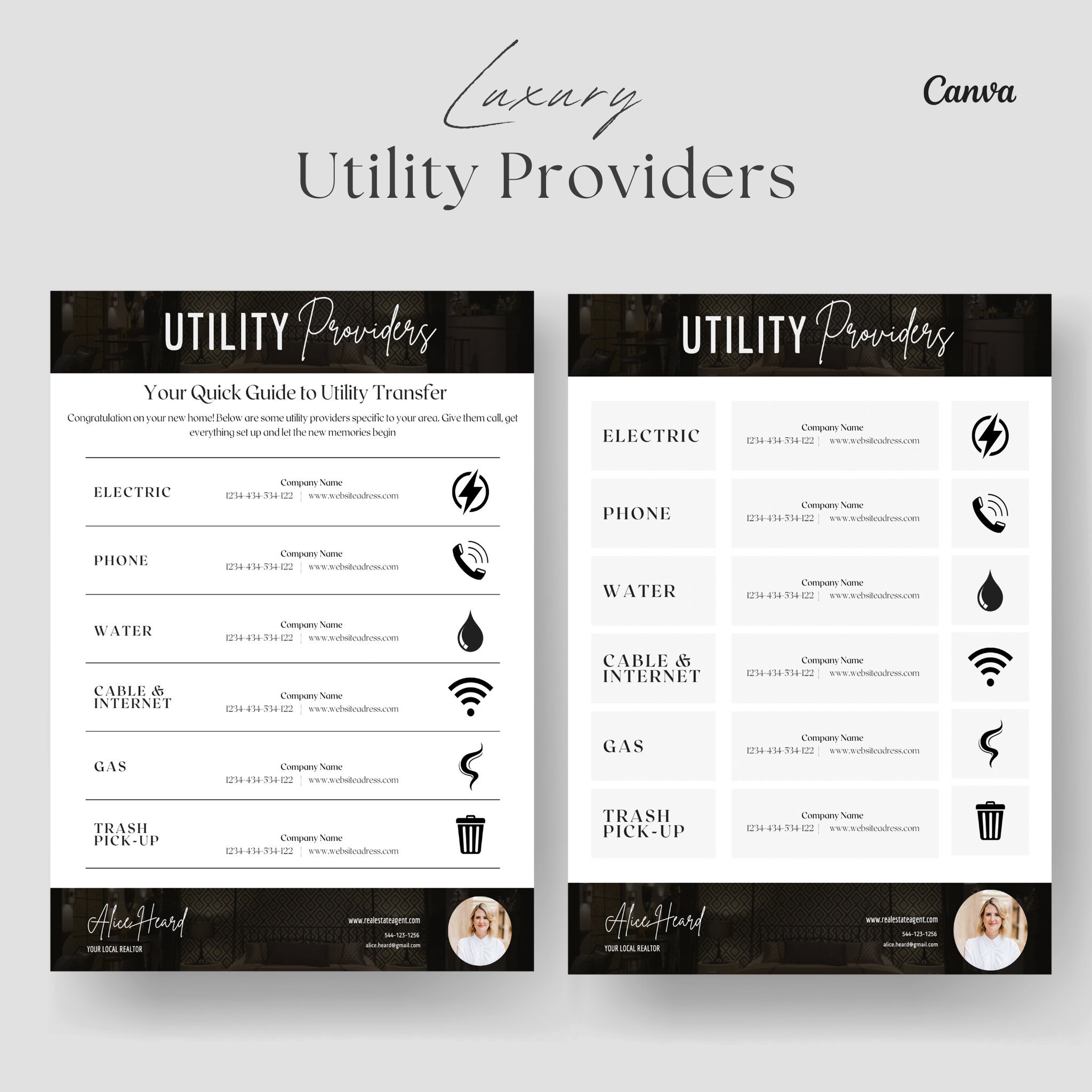 Black Utility Providers List Flyer, Real Estate Marketing, Real Estate ...