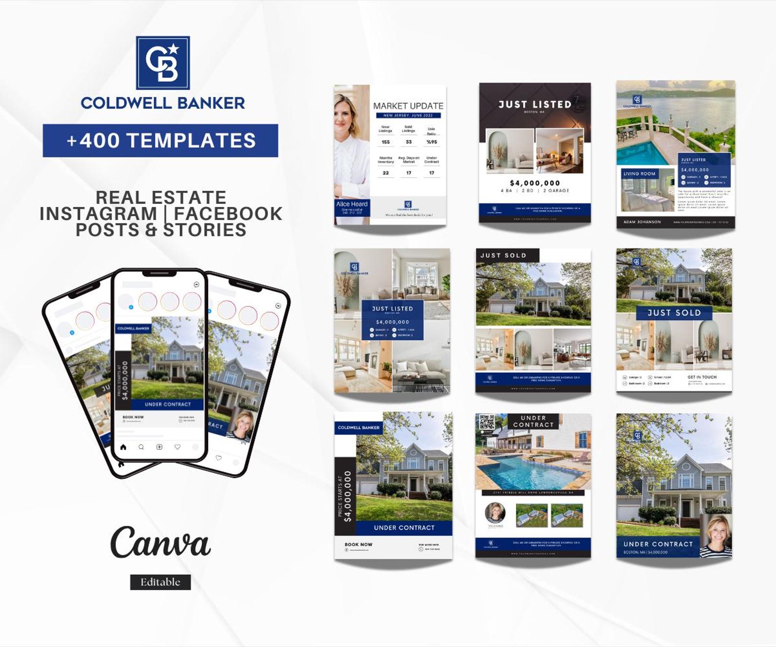 Coldwell Banker Real Estate Marketing Bundle | Blue Templates | Sellers ...