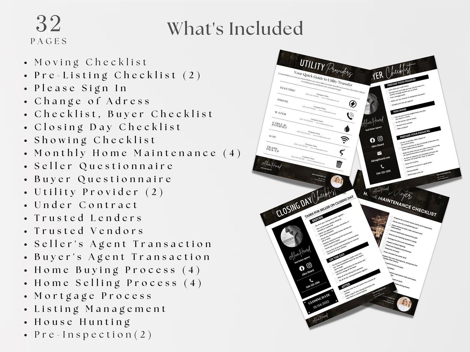 Luxury Real Estate Checklist | Realtor Checklist | Black Checklist ...