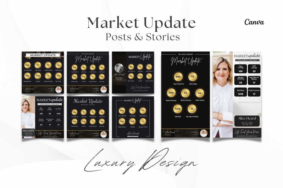 Market Update Posts and Stories, Luxury Real Estate Post Template ...