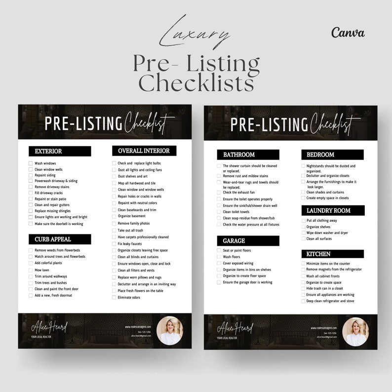Luxury Real Estate Pre-listing Checklists | Real Estate Marketing ...