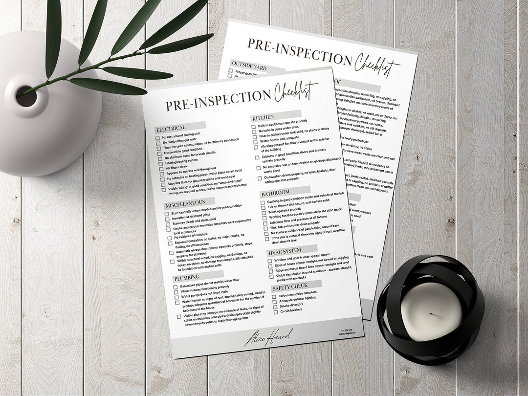 Pre-inspection Checklist, Home Seller Checklist, Seller Packet ...