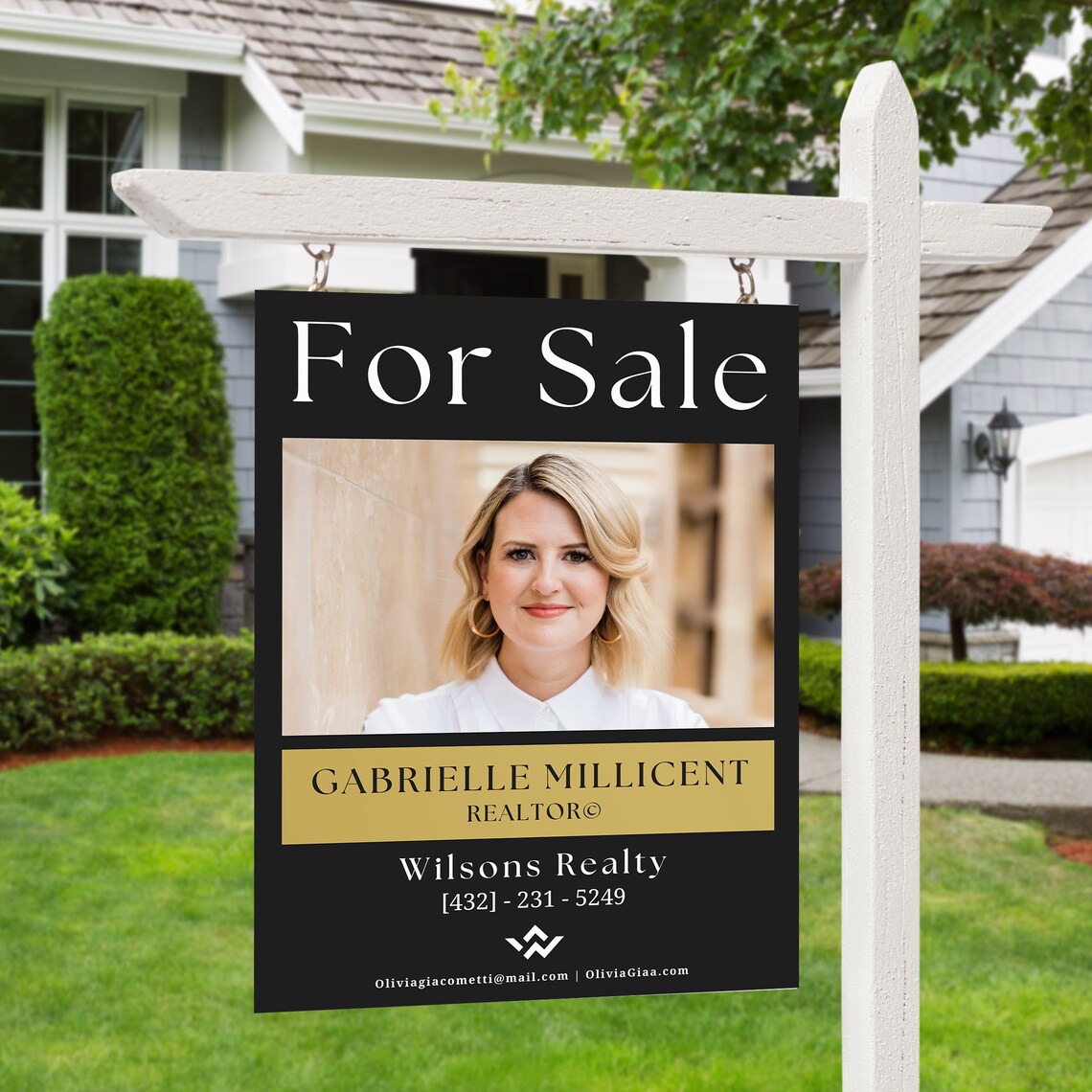 Luxury Yard Sign, Canva for Sale Sign, Custom Sign, Modern for Sale ...