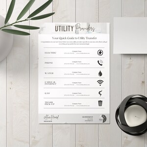 Utility Providers List Flyer, Real Estate Marketing, Real Estate ...