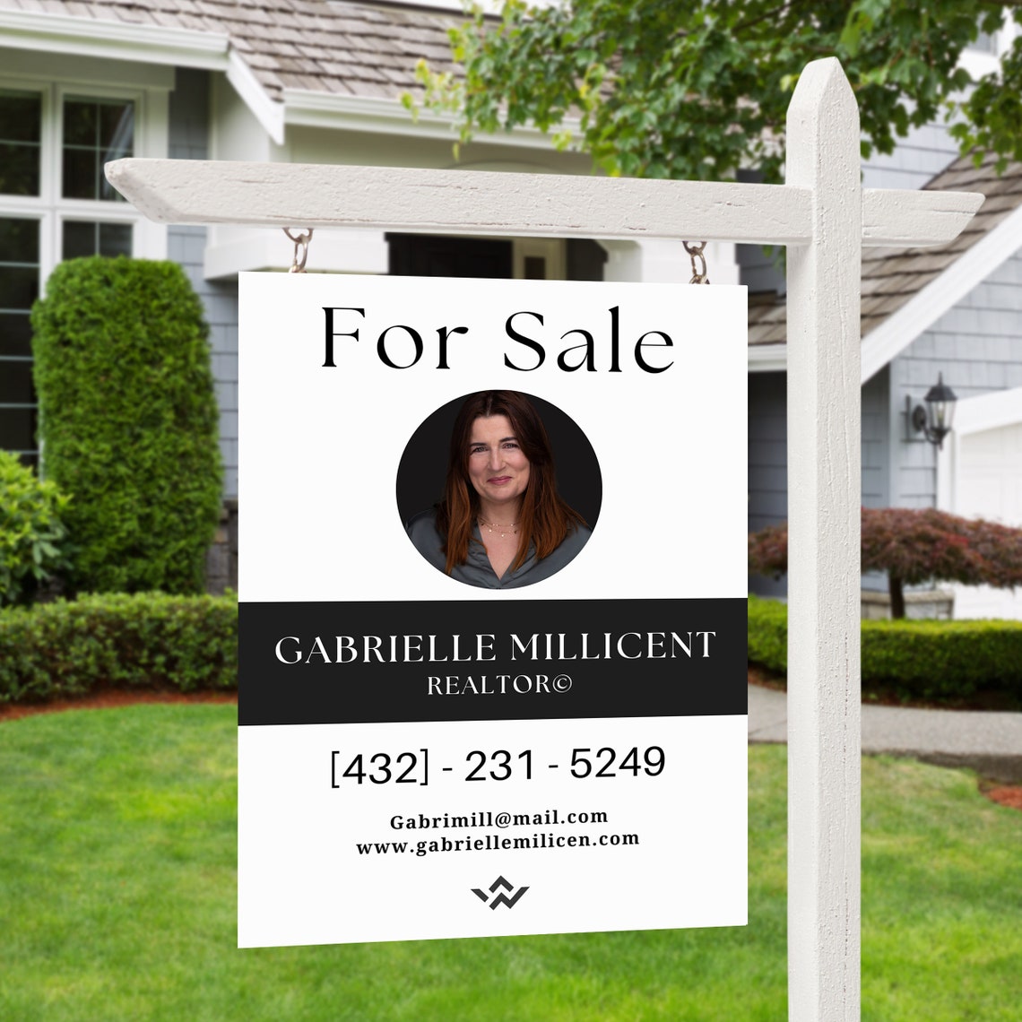 Real Estate Yard Sign, for Sale Sign, Custom Sign, Modern for Sale Yard ...